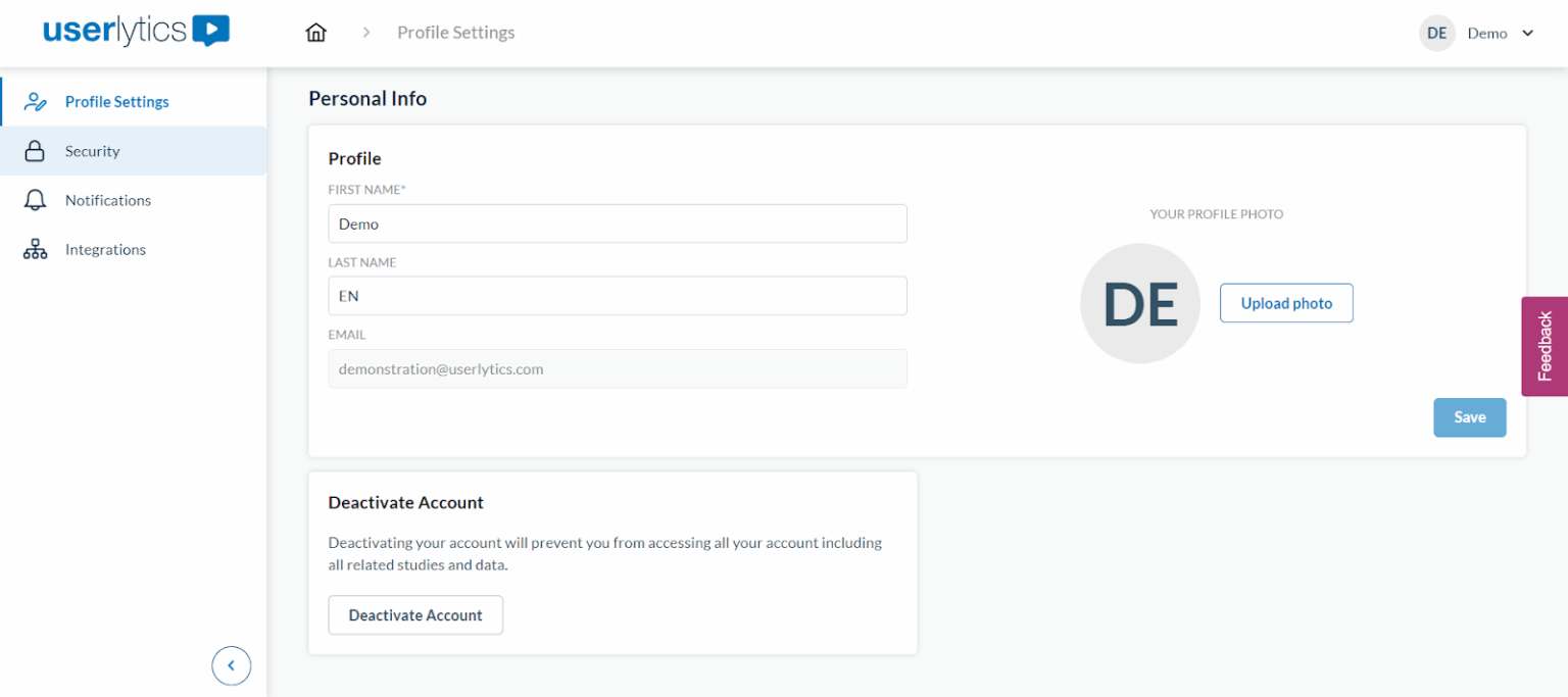 How to Set up your Userlytics Profile | Client Help Center | Userlytics